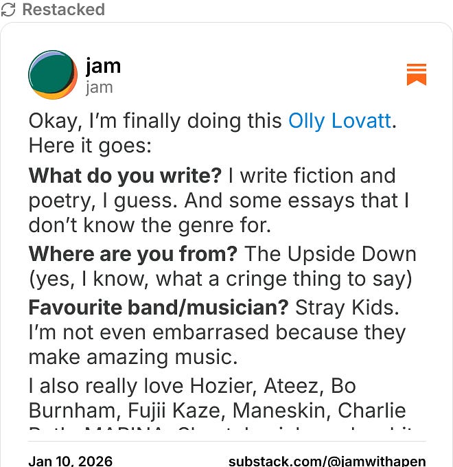 mayyusa (@mayynaise): "thanks for the tag @jam and @Olly Lovatt What do ...