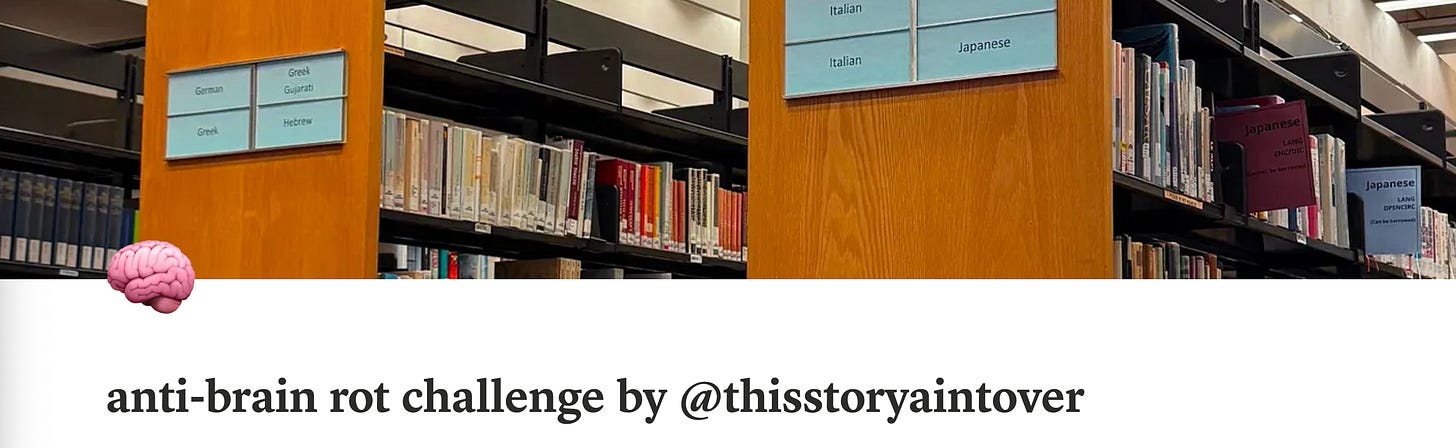 Introducing the Anti-Brain Rot Reading Challenge, created by ...