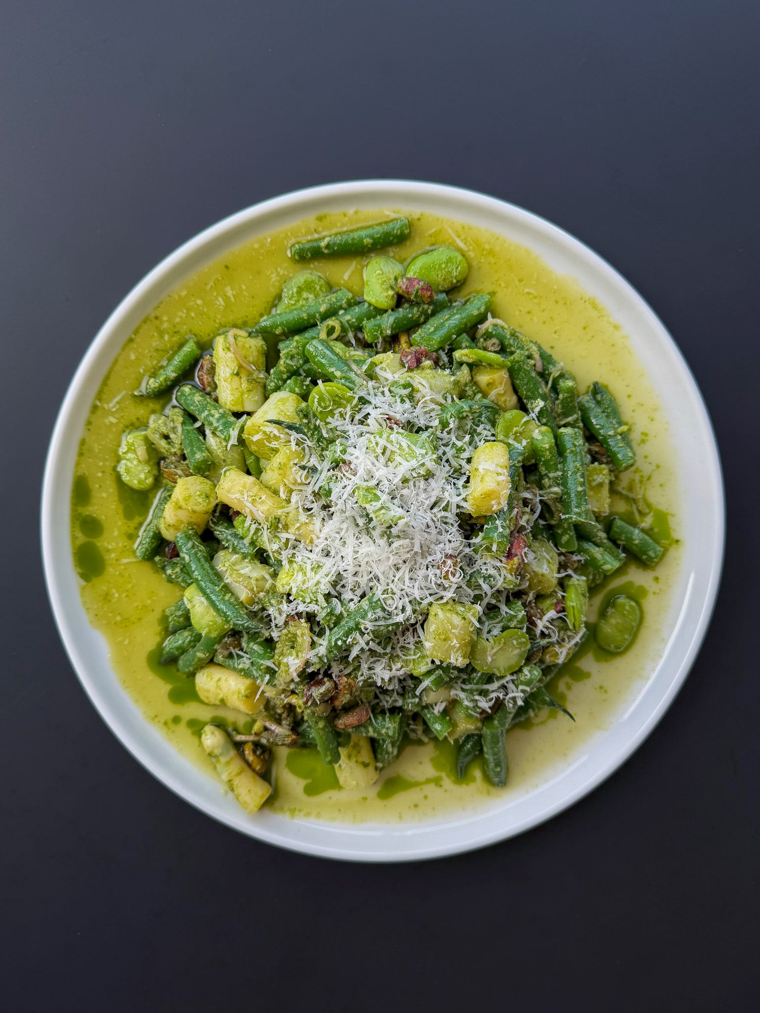 Recipe: Cold Crunchy Spring Veg Salad with Basil Parmesan Dressing