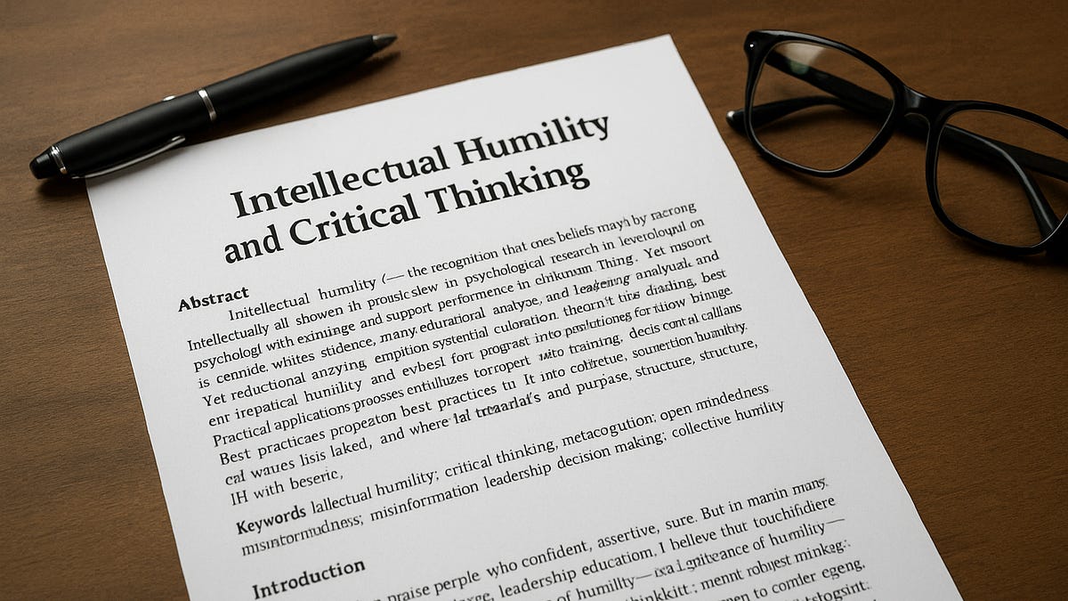 Intellectual Humility - by Dr. Charles M. Russo, PhD