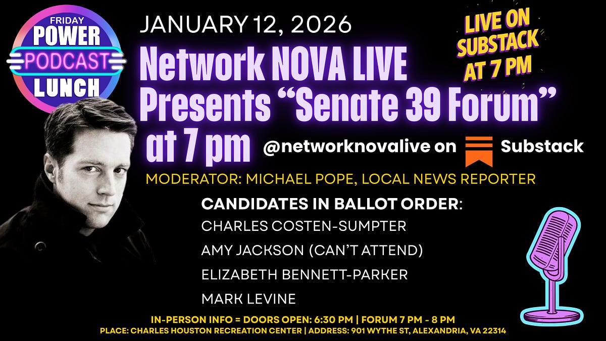 VA Senate 39 Forum: LIVE at 7 pm | January 12, 2026