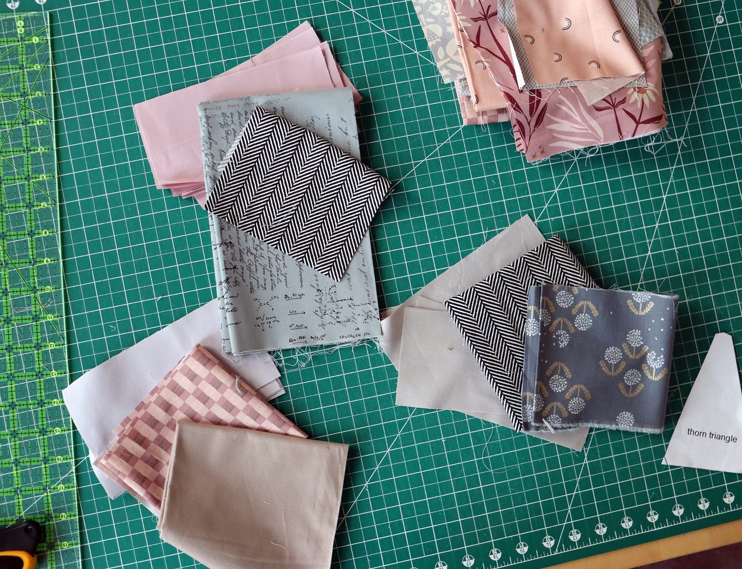 new Thorn patchwork - by Rachel LaBour - stitched in color