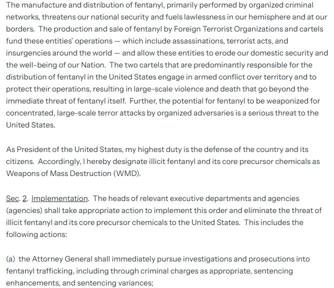 President Trump Signs Executive Order to Designate Fentanyl as a Weapon ...