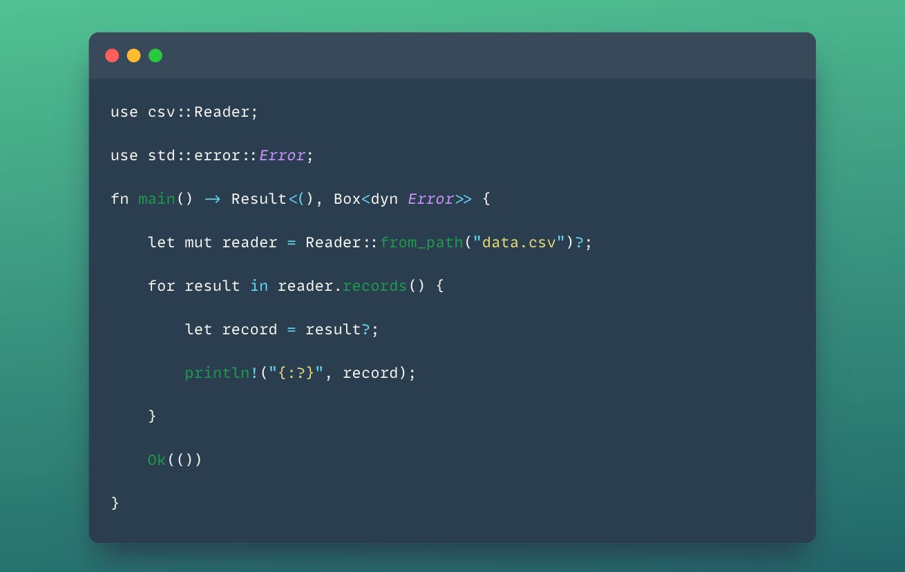 Loading a csv with Rust - by Will - Rusting