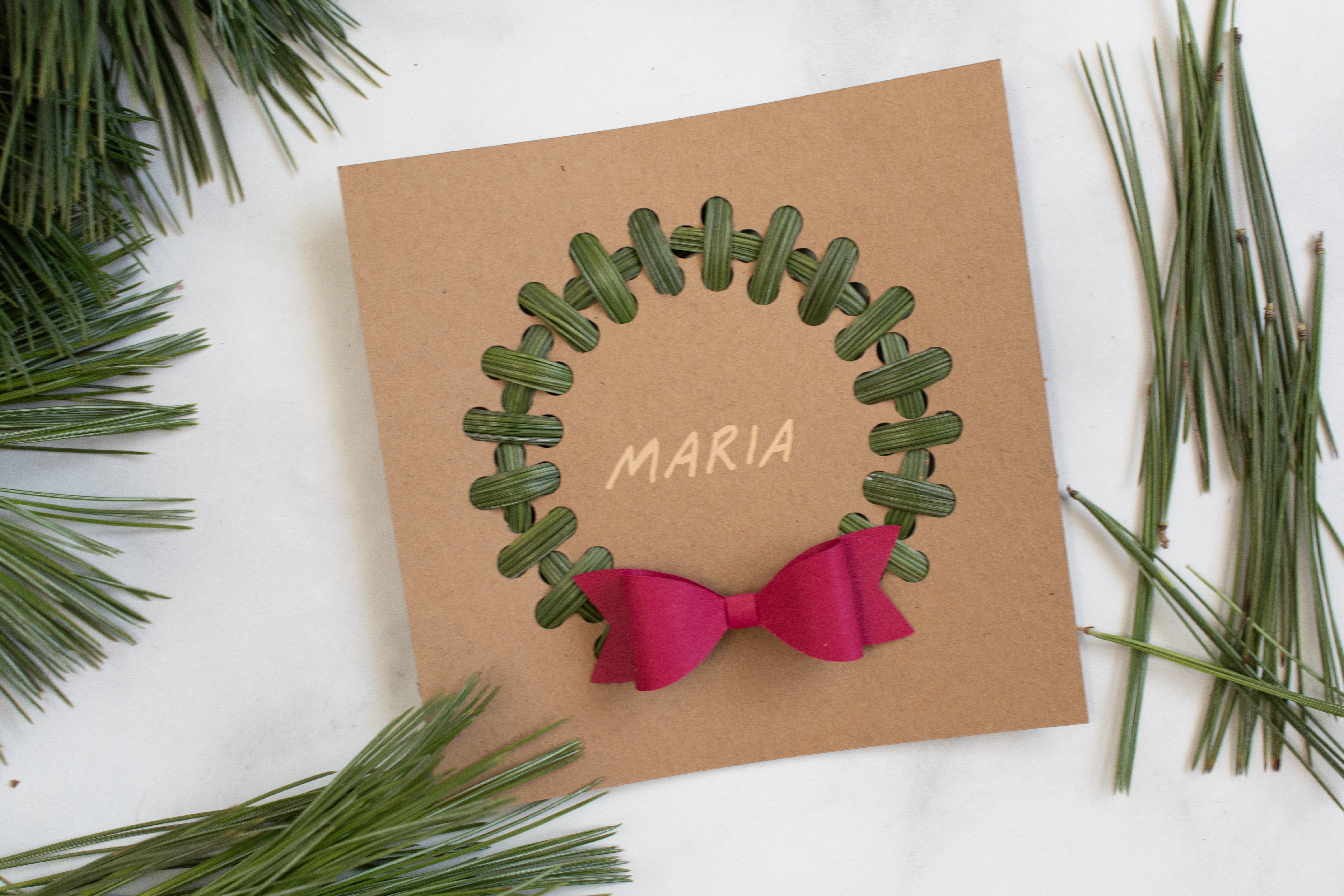 Winter Notes: Stitching Pine Needles Into Paper