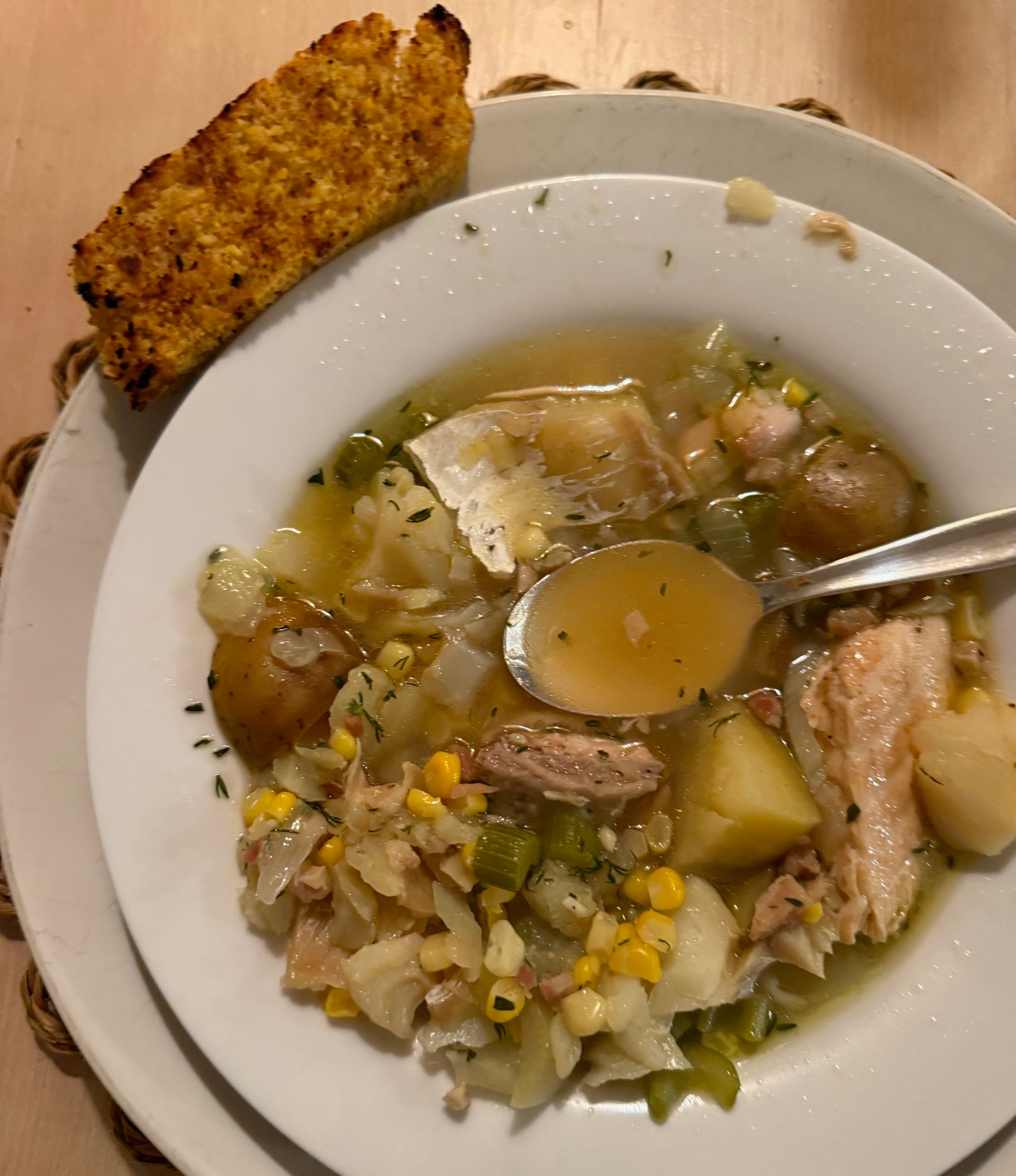 Cook I Corn & Cod Chowder (hold the cream), and Other Comforts of the Week
