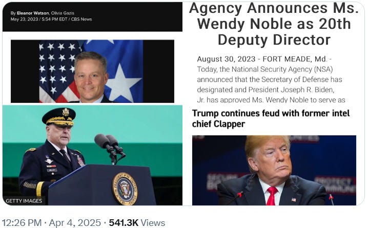 NSA Director and Cyber Command Chief Timothy Haugh, Deputy Wendy Noble ...