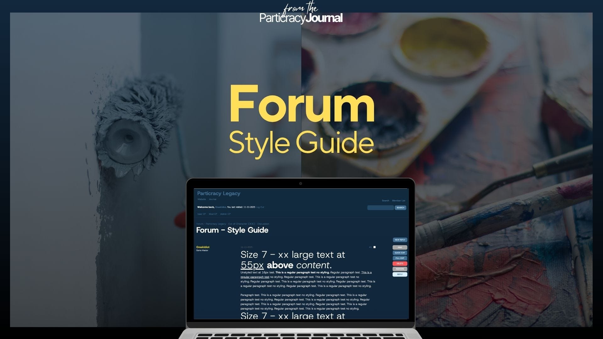 Forum - Style Guide - by GreekIdiot - Particracy Journal