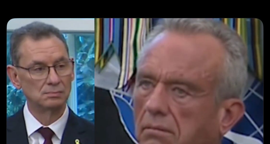 RFK’s Face as Trump Praises Bourla, Pfizer CEO