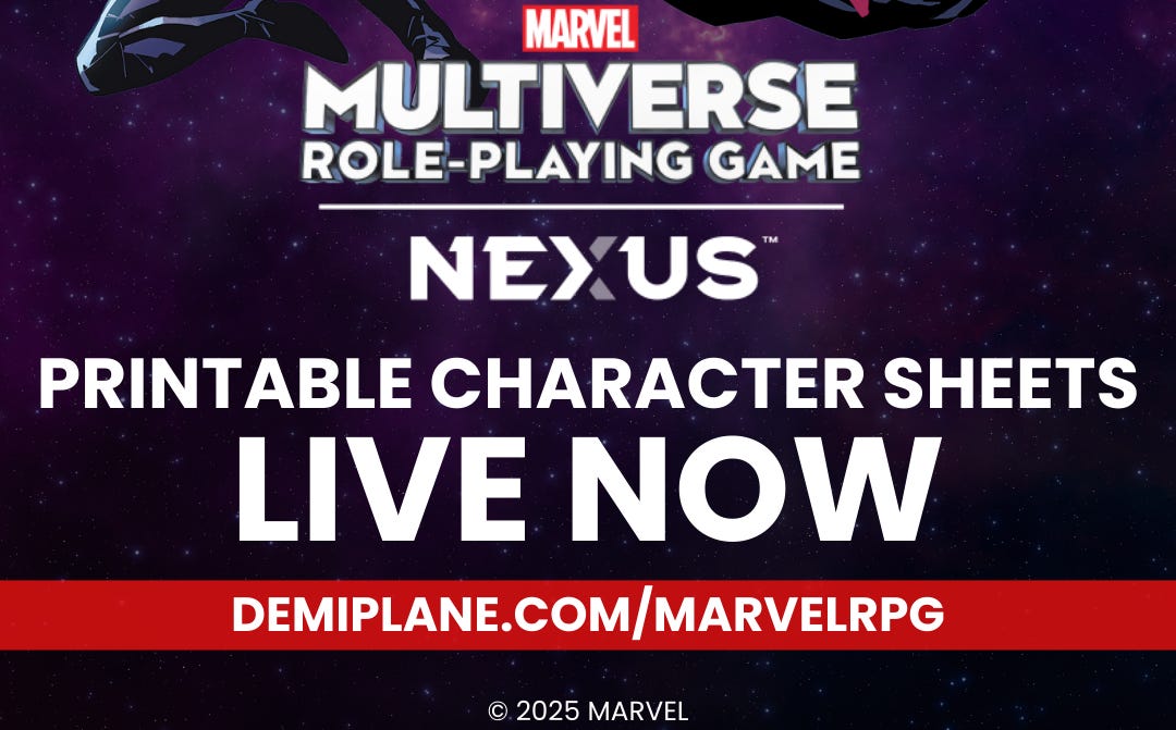REVIEW: Demiplane's New Printable Character Sheets For Marvel Multiverse