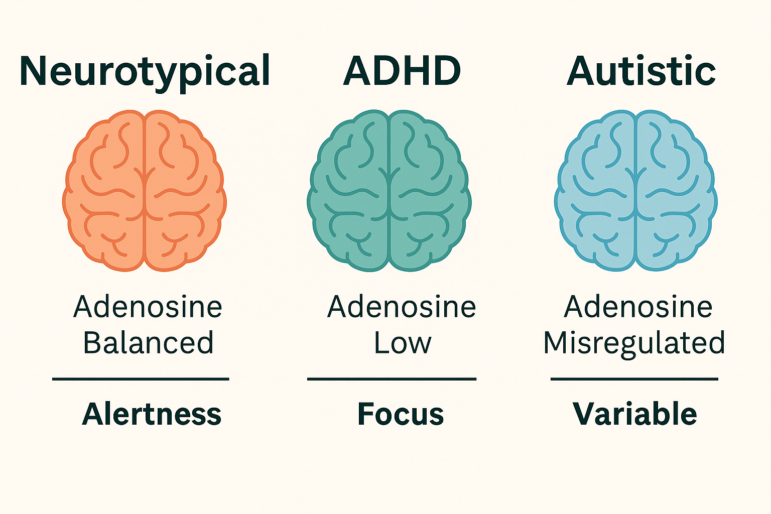 Caffeine’s impact and neurochemical pathways in neurotypical, ADHD, and ...