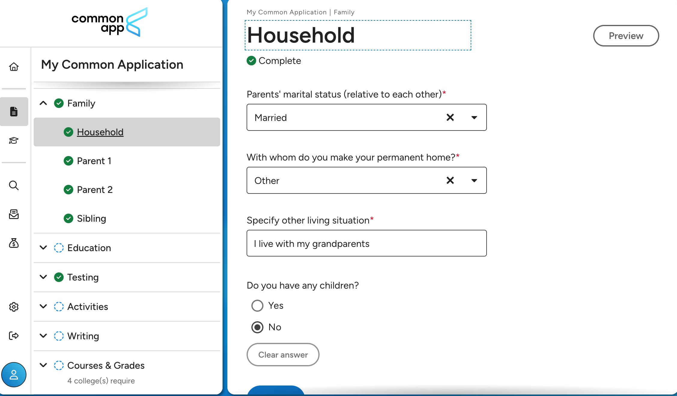 Common App Section by Section - Family - by Scott Dickens