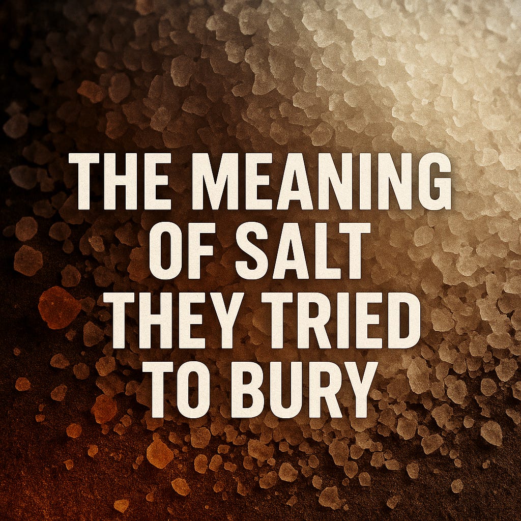 The Meaning of Salt They Tried to Bury - by Ray Taylor Ph.D