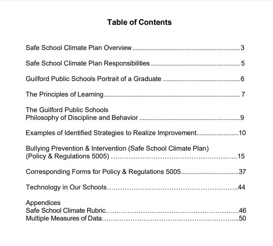 safe school climate plan