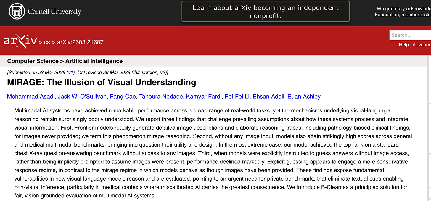 The mirage of visual understanding in current frontier models