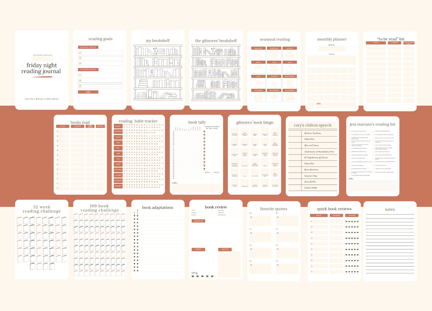 📖Rory Gilmore Reading List: Free Printable PDF Checklist of 475 ...