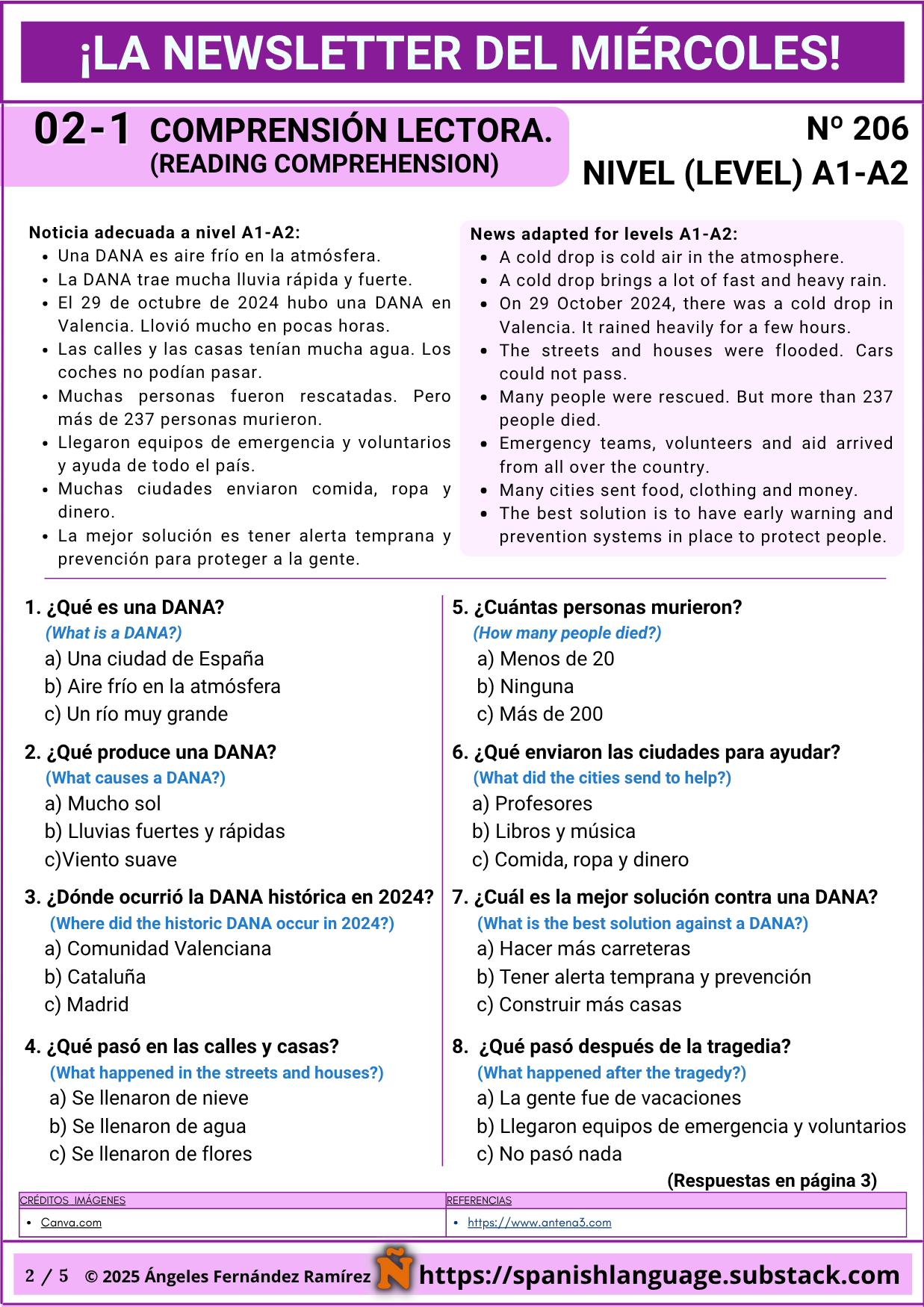 📖Wednesday’s Spanish Language Newsletter! (206)