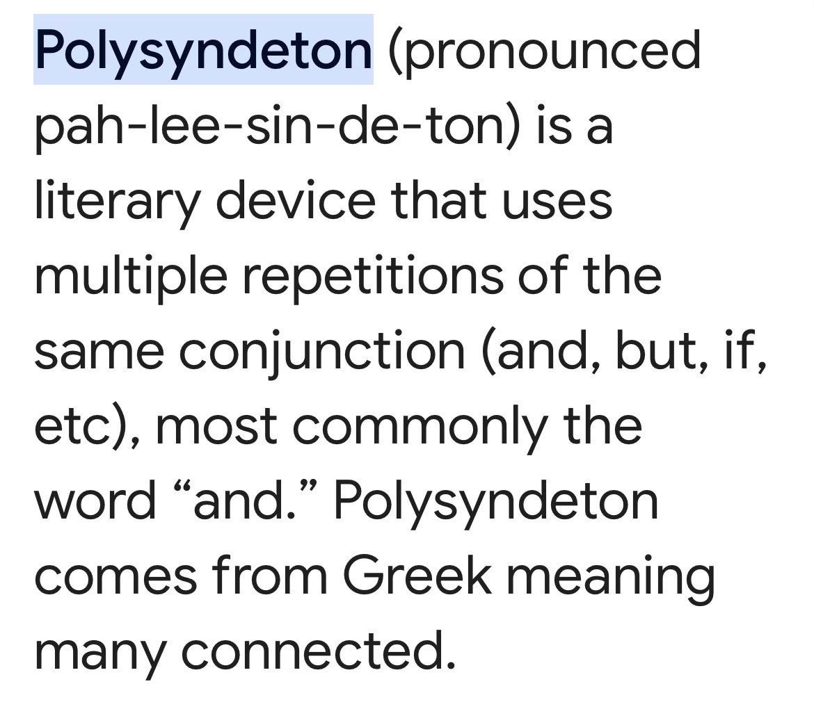 polysyndeton examples