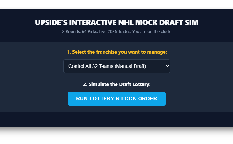 NHL Draft Lottery Simulator and Interactive Mock Draft Creator