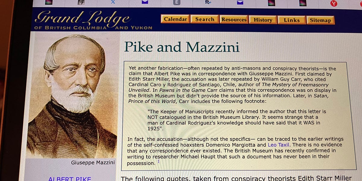 Was The Pike-Mazzini Letter About WW3 and The NWO Really A "Hoax?"