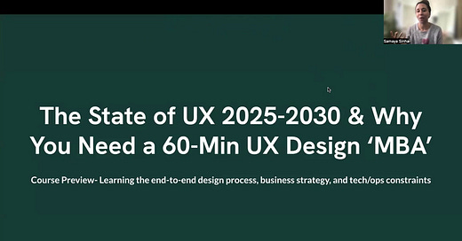 Samaya, your UX woman. | Samaya Sinha | Substack