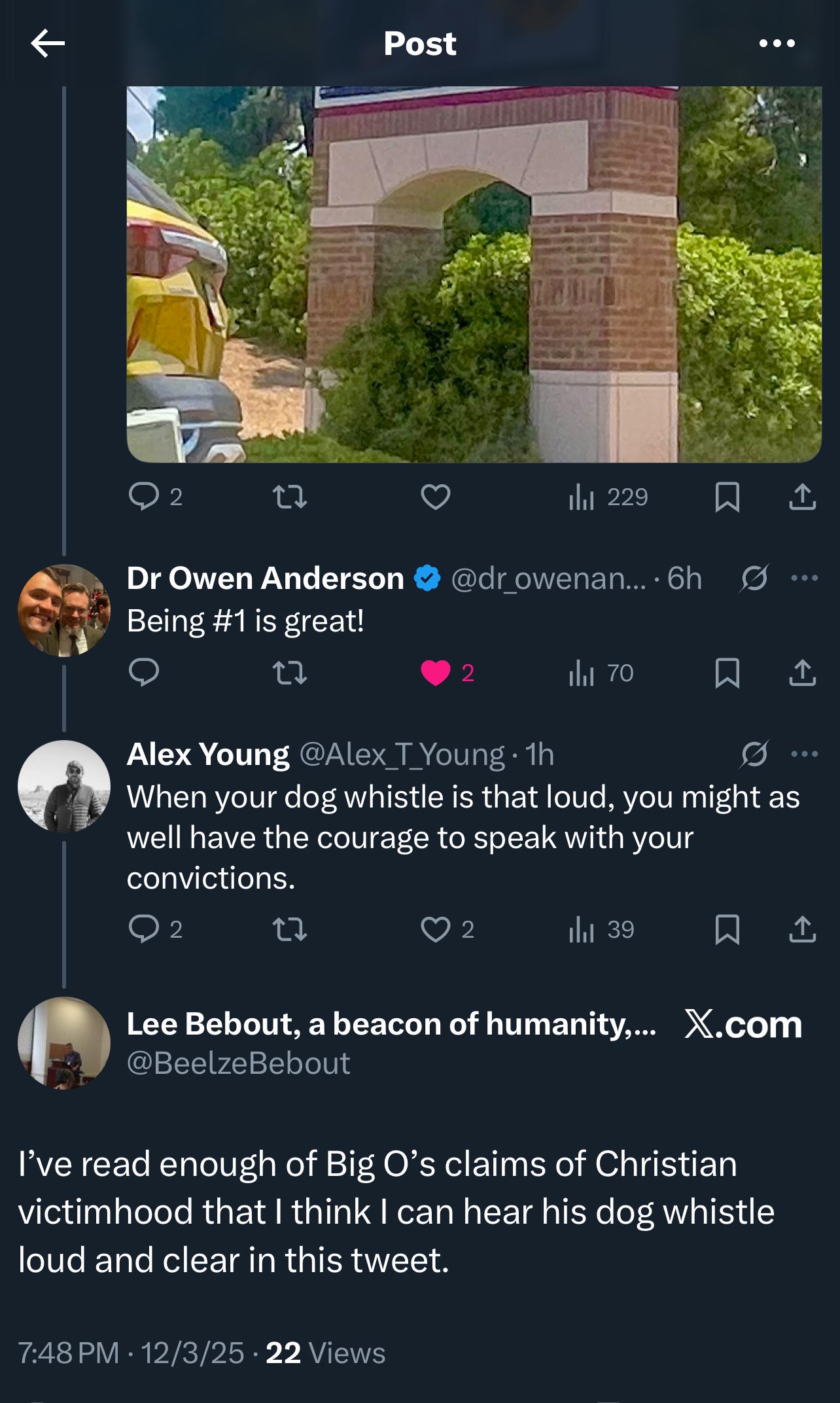 Barrett Honors Professor Attacks Me on X