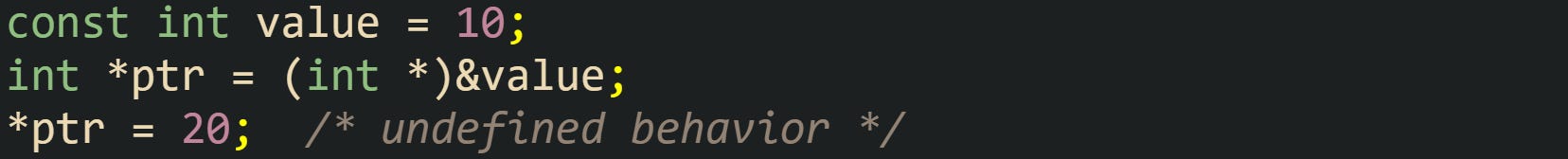 Using const and volatile in C