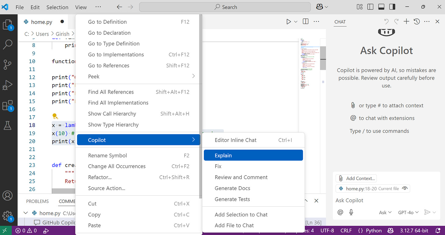 Unleashing GitHub Copilot in Visual Studio Code: A Developer’s AI ...