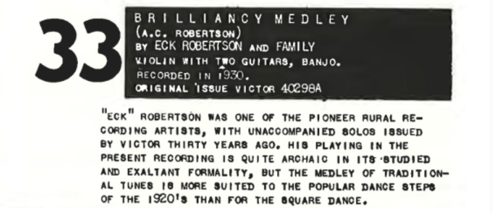 Brilliancy Medley by Eck Robertson and Family [Anthology Revisited ...