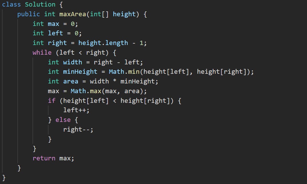 LeetCode #11: Container With Most Water — Solved in Java