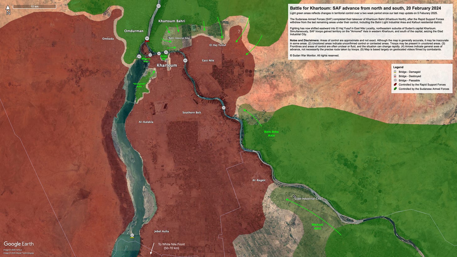 Map: Sudan army reclaims Khartoum Bahri, advances in East Nile