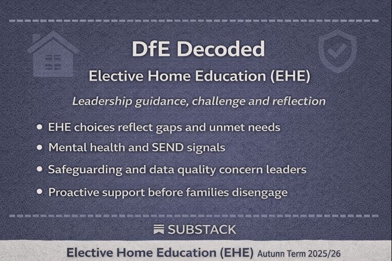 DfE Decoded #60 Elective Home Education — Autumn Term 2025/26