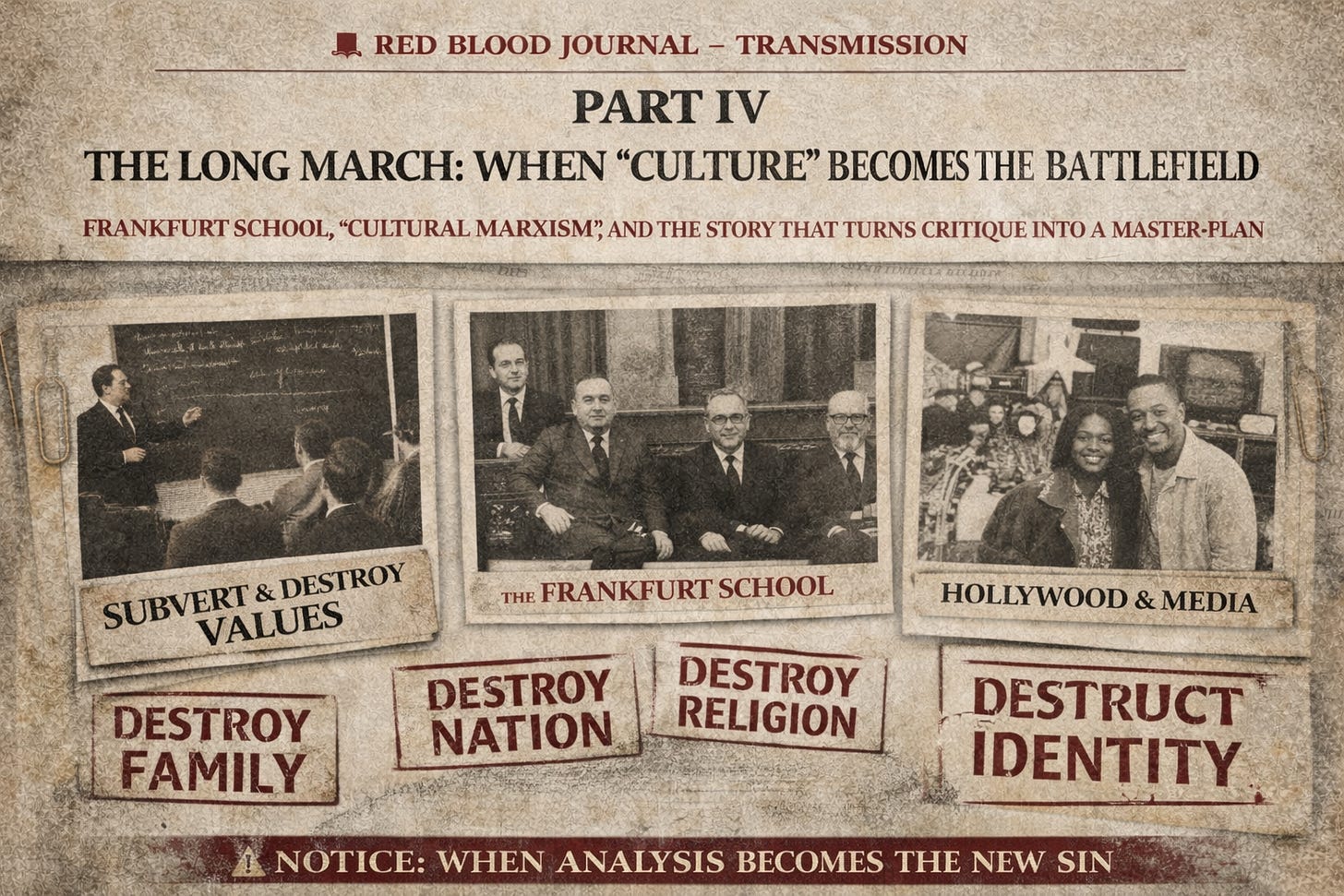 🩸Frankfurt School, “Cultural Marxism,” and the story that turns ...