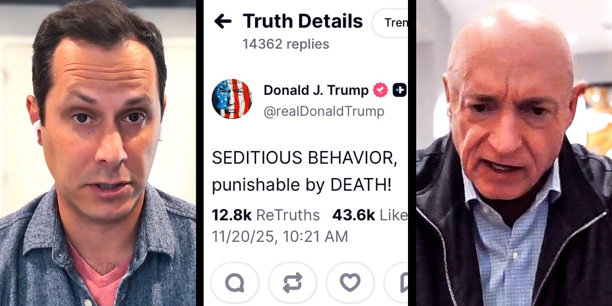 Sen. Mark Kelly Responds to Trump’s “Punishable by Death” Posts