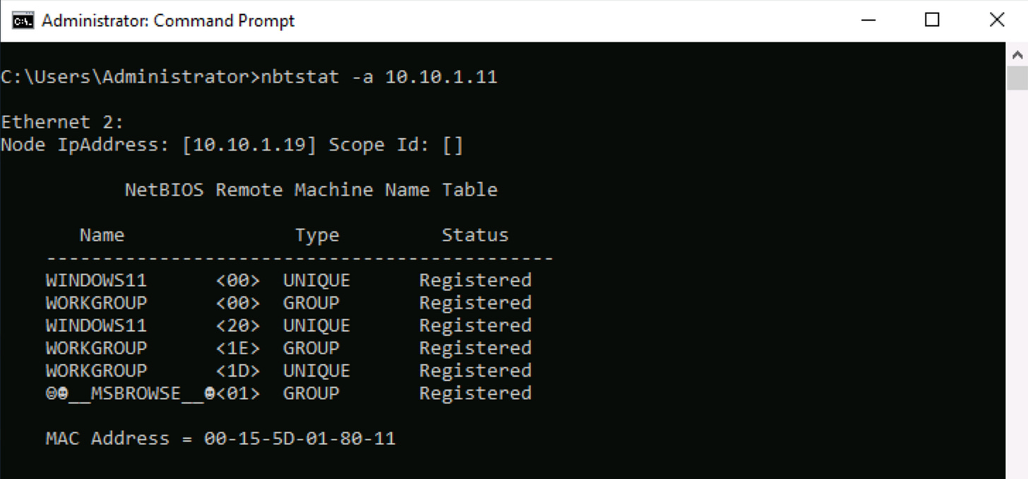 Lab: NetBIOS Enumeration with Windows Command Line Tools