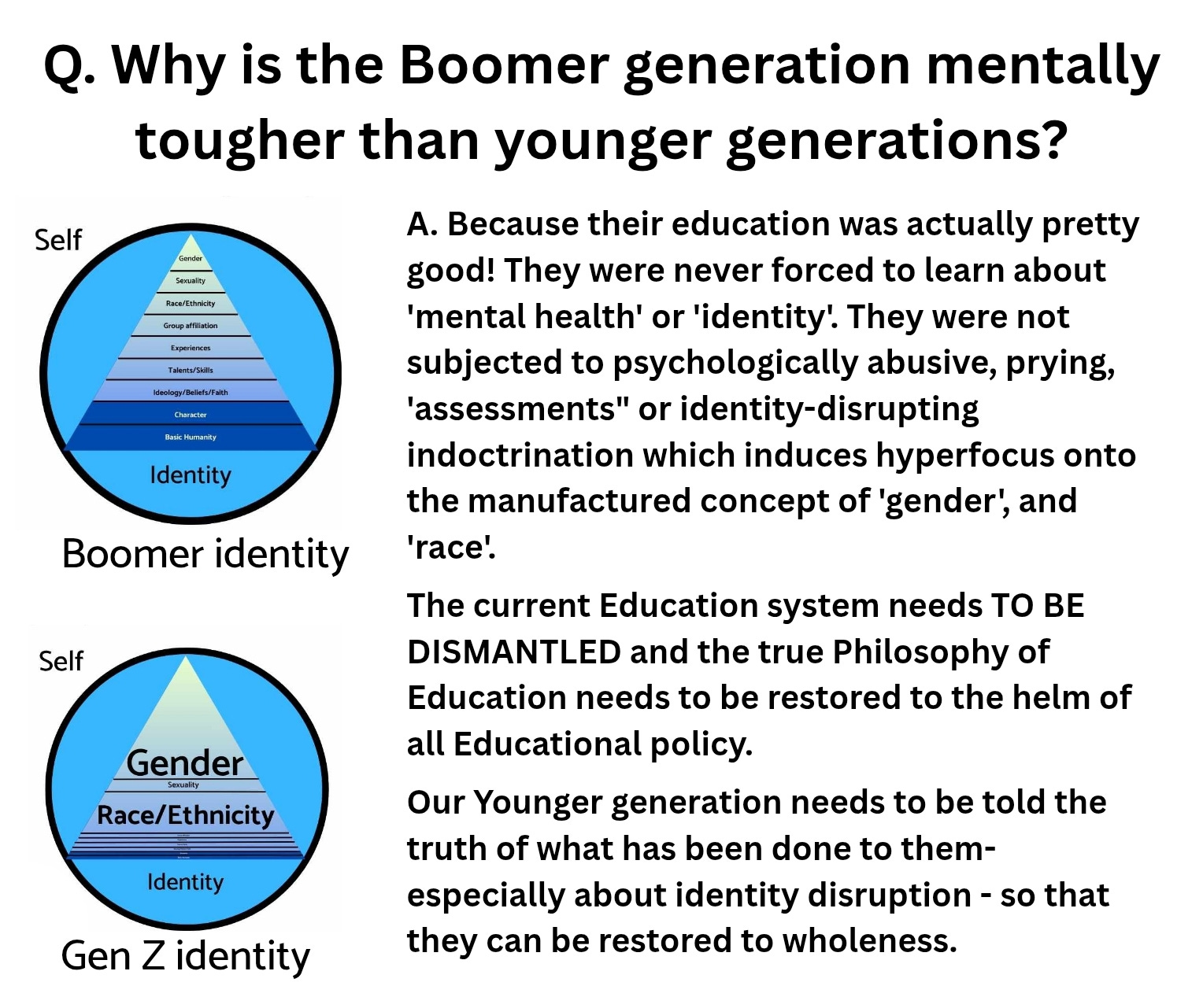 Why are boomers typically mentally tougher than younger generations?