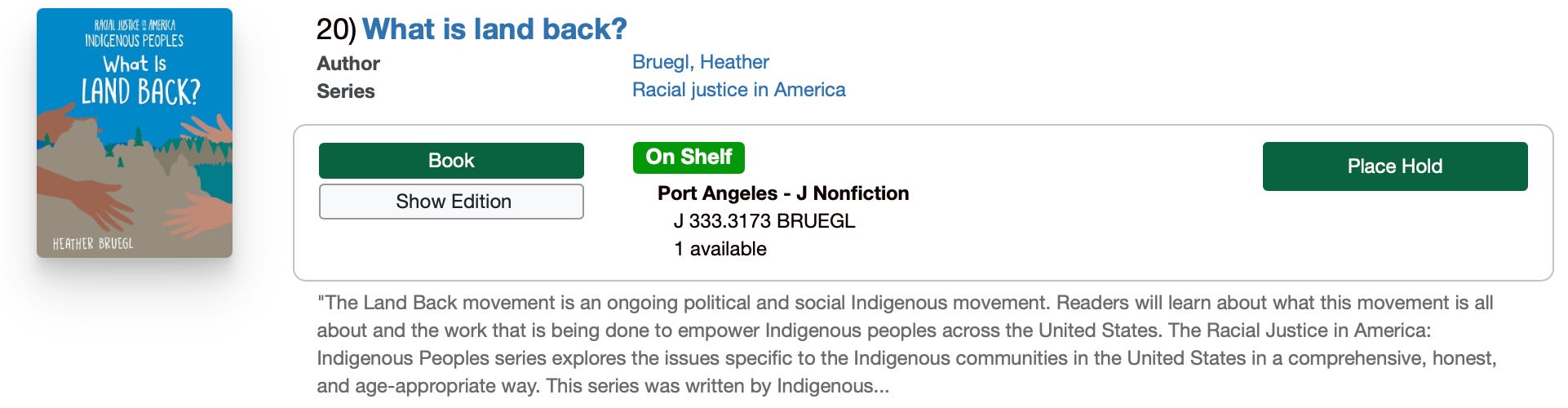 Library Promotes "Land Back" Book for Children
