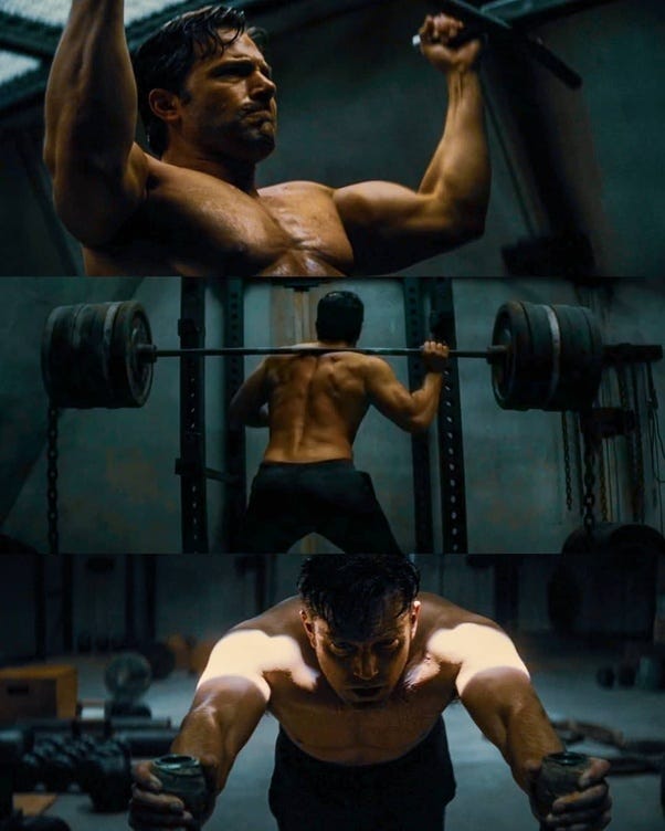 batman lifting weights