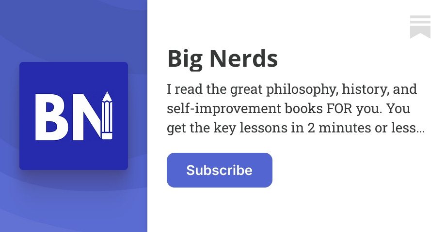 Big Nerds | Noah Sochaczevski | Substack