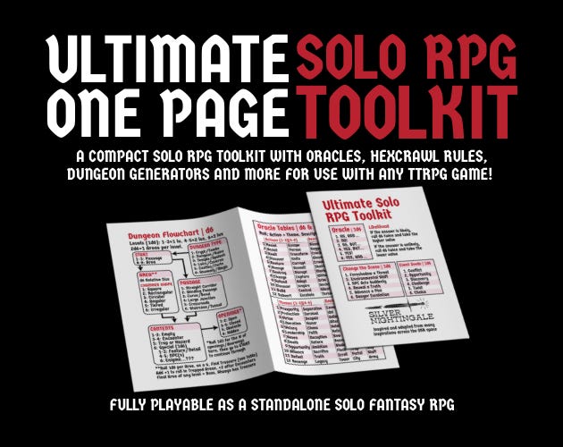 The Ultimate One Page Solo RPG Toolkit 2.0