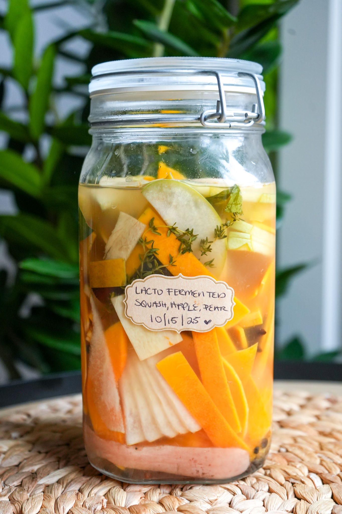 Lacto-Fermented Fall Mix: Pears, Apples, and Squash