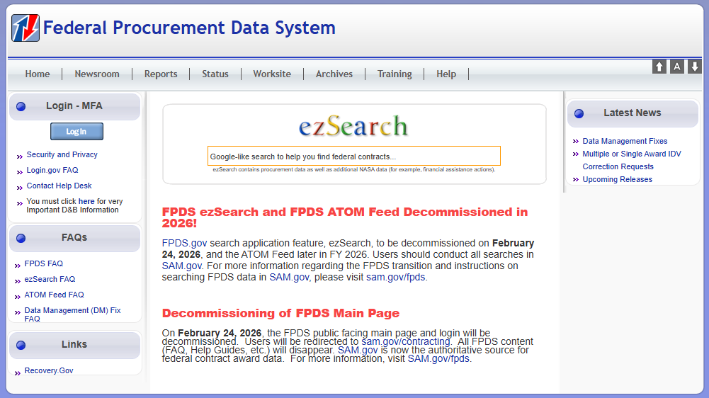 Rest In Peace, FPDS - Federal Contracting Snapshot
