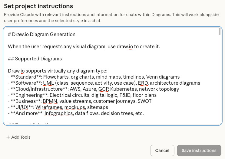 Diagrams in Claude with Excalidraw and draw.io