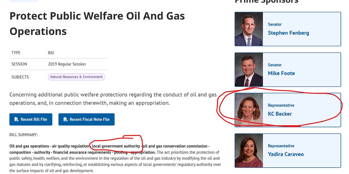 I guess KC Becker forgot the very bill she sponsored. Yet another ...