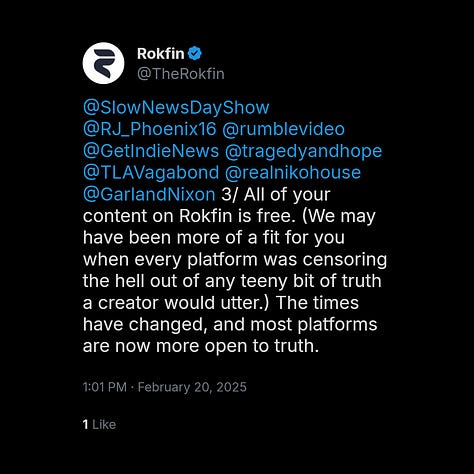 Rokfin's Bizarre Behavior - Indie Media Today