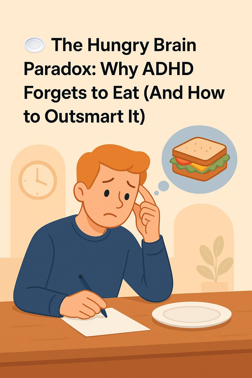 🍽️ The Hungry Brain Paradox: Why ADHD Forgets to Eat (And How to Outsmart It)