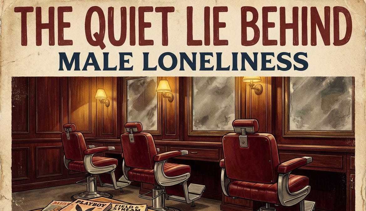 The Quiet Lie Behind Male Loneliness - by Tom Golden