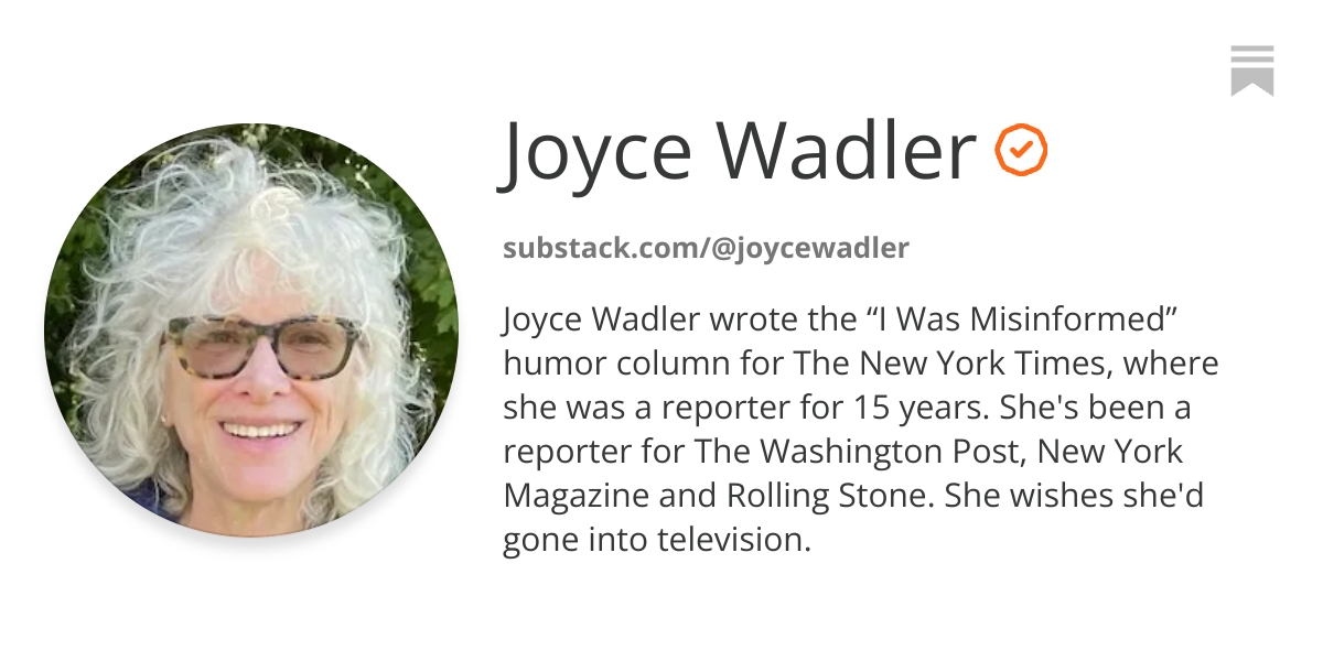Joyce Wadler | Substack