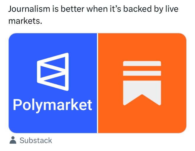 The Substack x Polymarket gamble - by kate lindsay