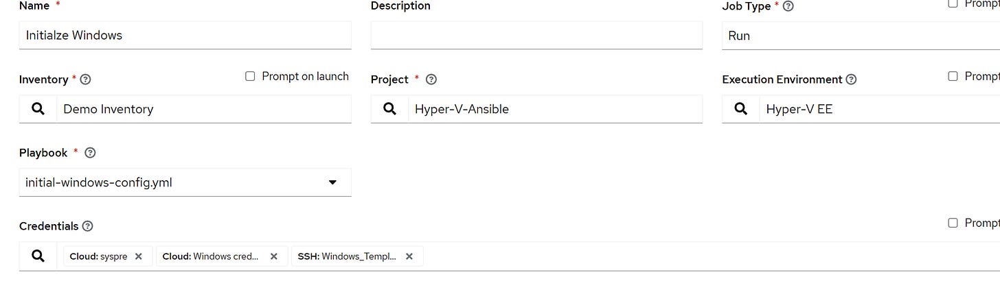 Provisioning and deprovisioning Hyper-V VM's using AWX Ansible